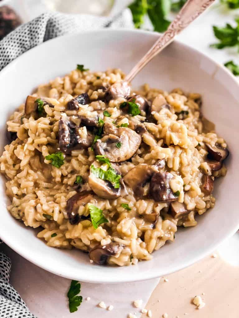 Instant Pot Mushroom Risotto Recipe - Savory Nothings