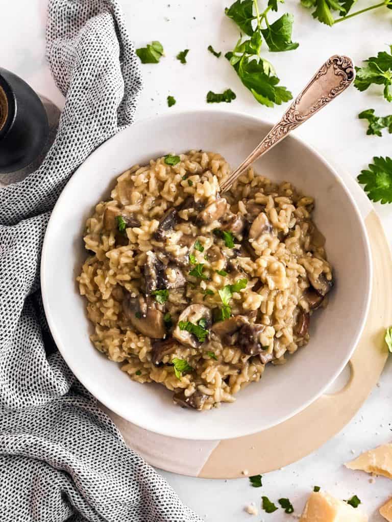 Instant Pot Mushroom Risotto Recipe - Savory Nothings