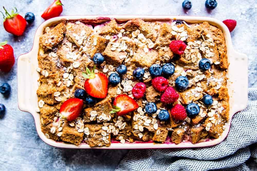 Berry French Toast Bake with Creamy Filling | Savory Nothings