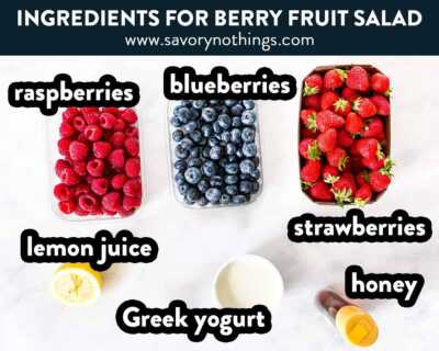 Greek Yogurt Berry Fruit Salad - Savory Nothings