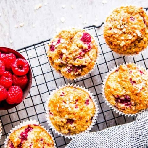 Raspberry Oatmeal Muffins - Savory Nothings