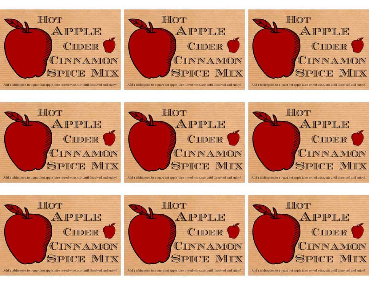 Hot Apple Cider Cinnamon Spice Mix - Easy DIY Holiday Gift