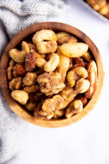 Sweet and Salty Crock Pot Cinnamon Nuts - Savory Nothings