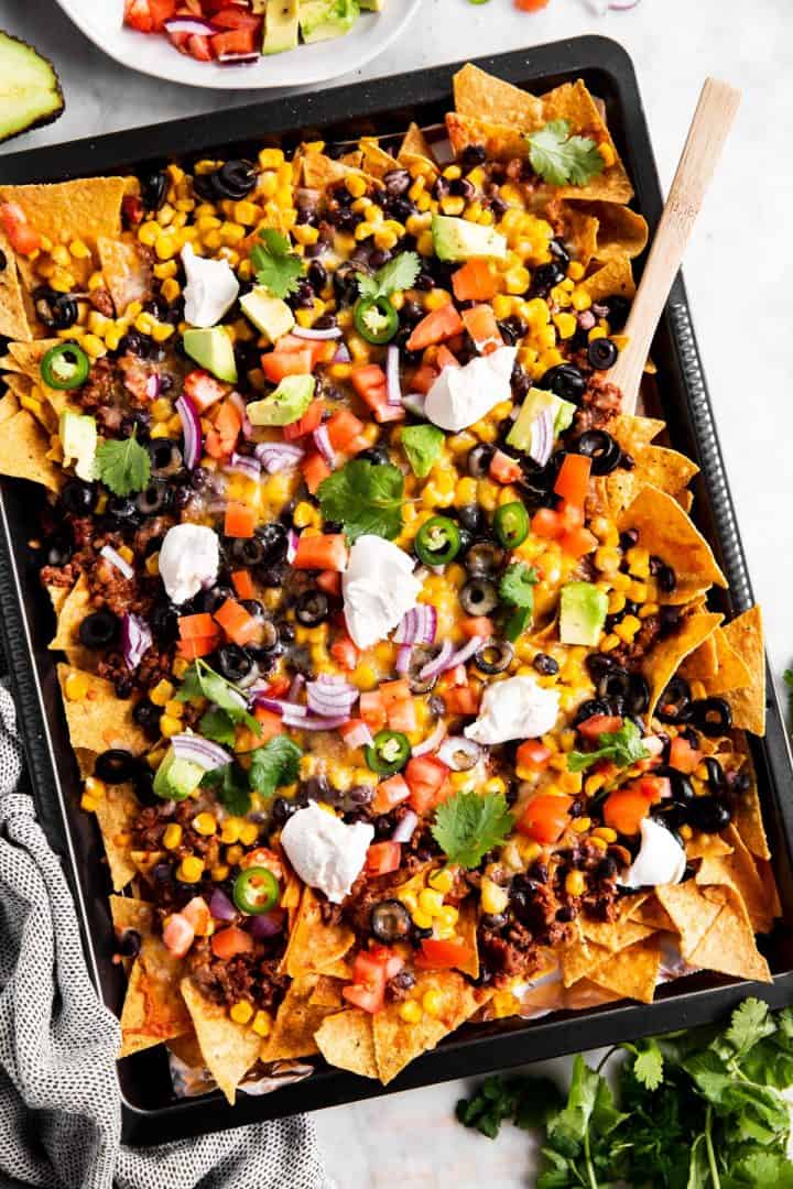 Loaded Sheet Pan Nachos Recipe - Savory Nothings