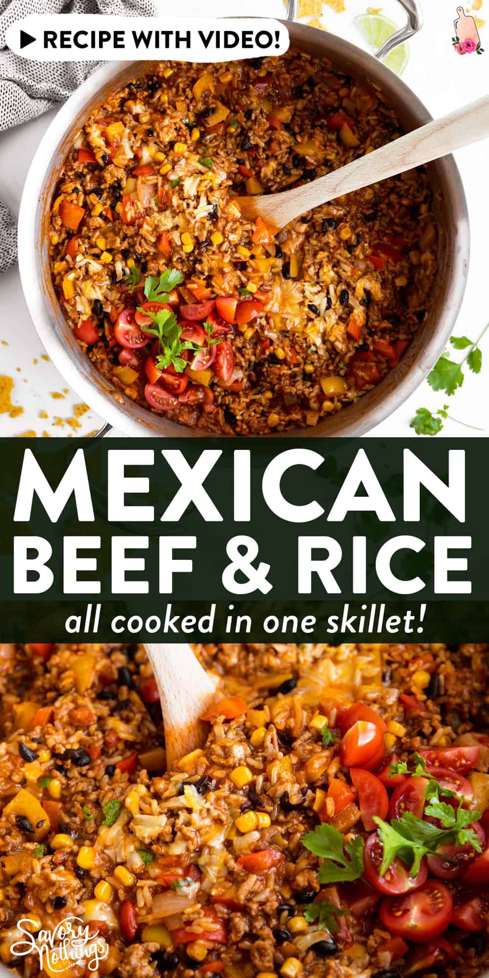 One Pot Mexican Beef and Rice Skillet