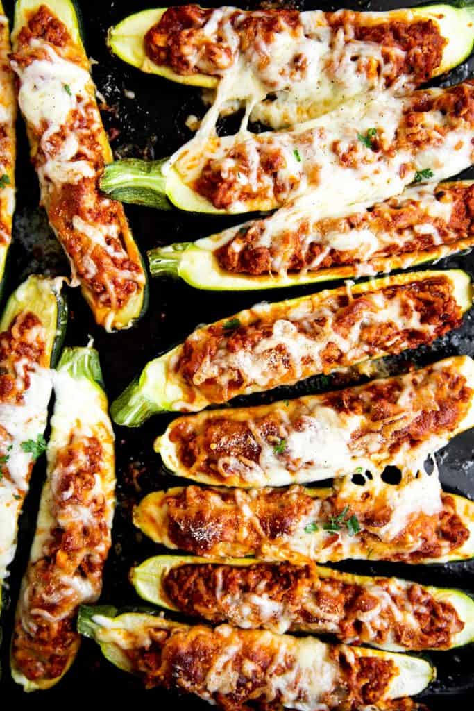 Easy Ground Beef Zucchini Boats