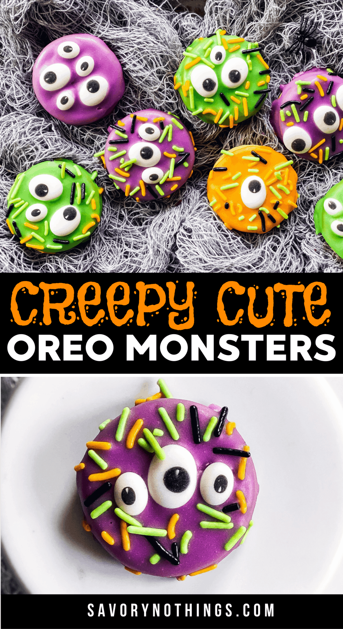 Monster Oreos for Halloween - Savory Nothings