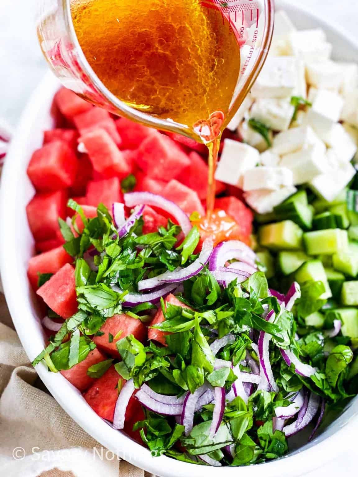 Watermelon Salad with Feta Cheese Recipe - Savory Nothings