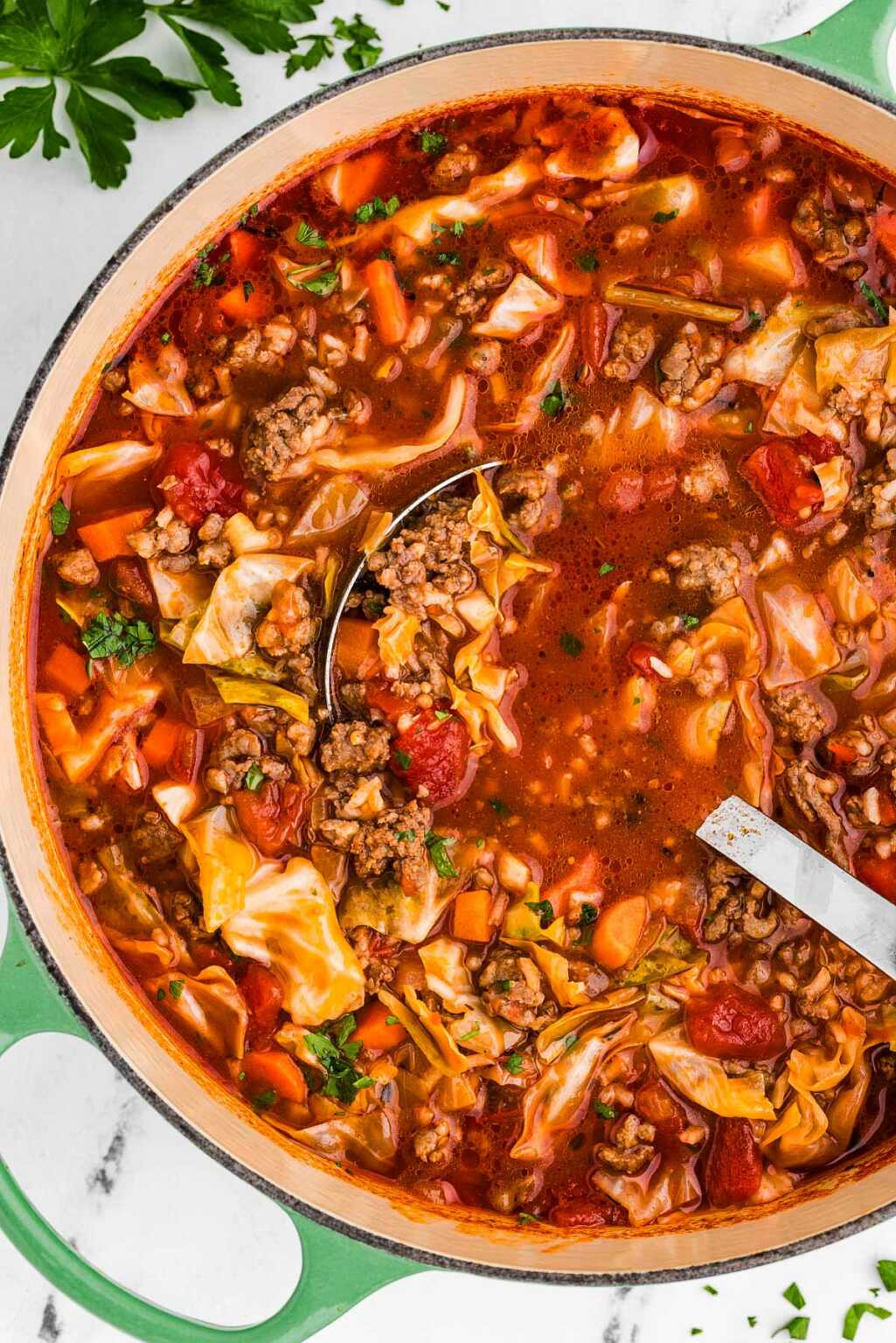 Cabbage Roll Soup Recipe - Savory Nothings