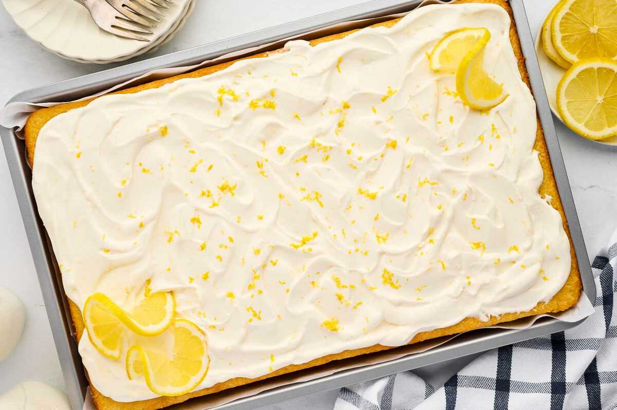 The Best Lemon Sheet Cake (Truly!) - Savory Nothings