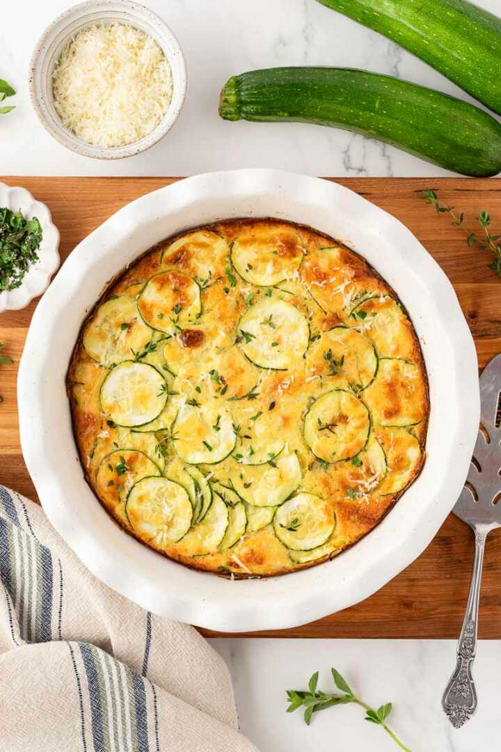 Crustless Zucchini Pie Recipe - Savory Nothings