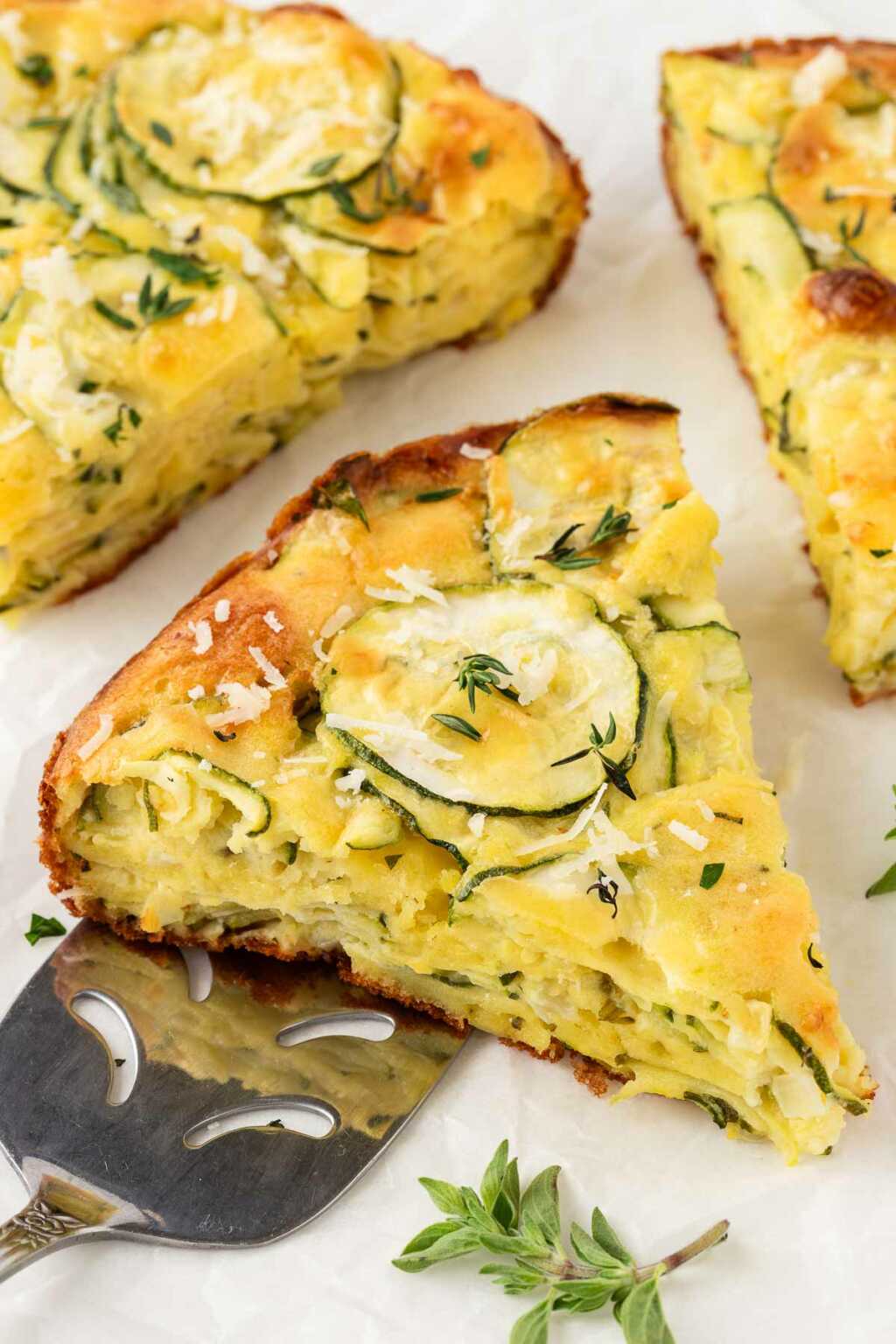 Crustless Zucchini Pie Recipe - Savory Nothings