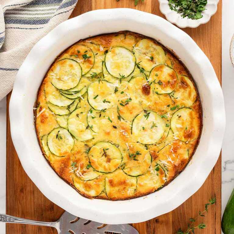 Crustless Zucchini Pie Recipe - Savory Nothings