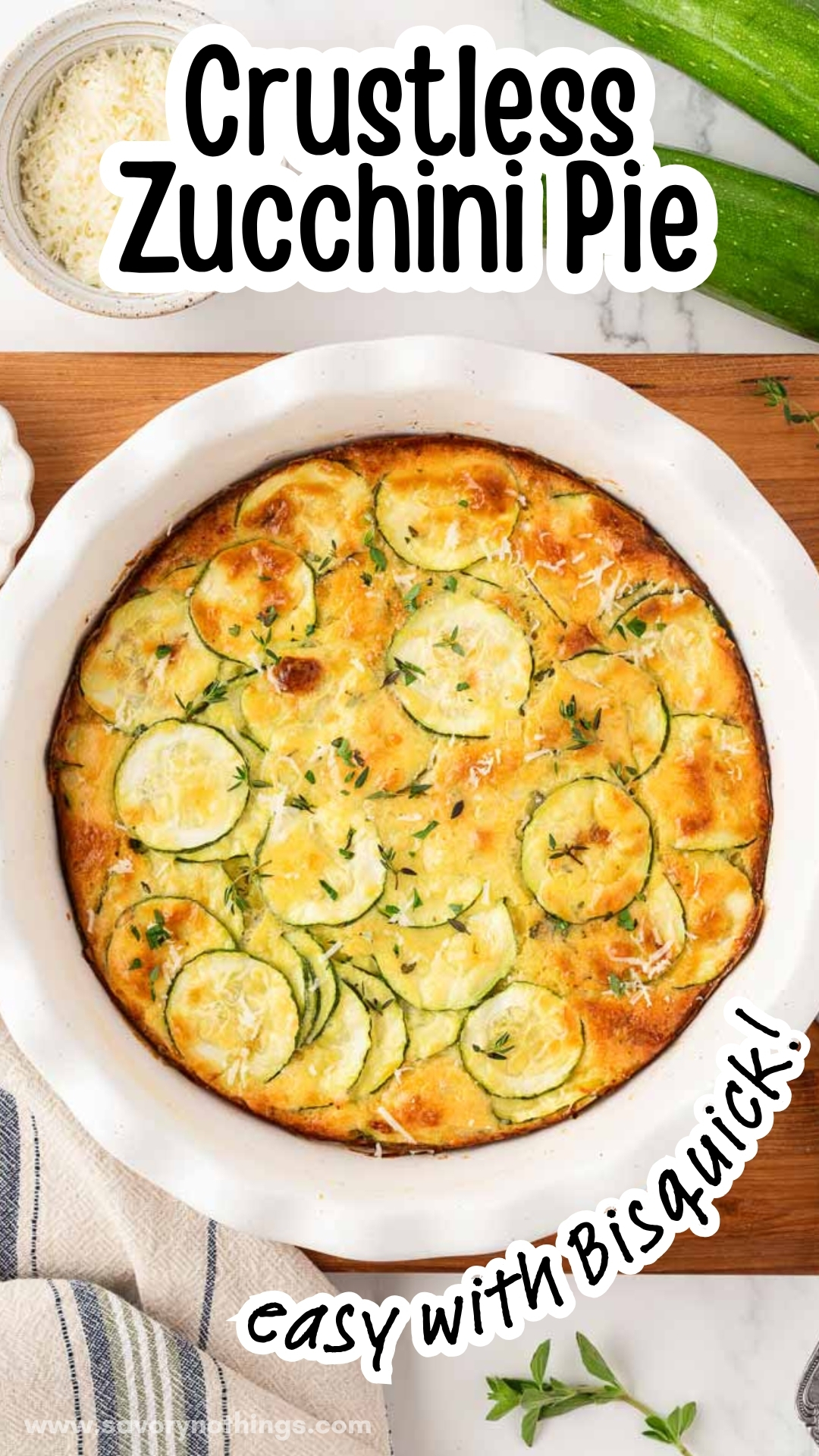 Crustless Zucchini Pie Recipe - Savory Nothings