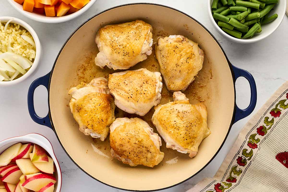 Maple Cider Chicken Skillet Supper Recipe - Savory Nothings