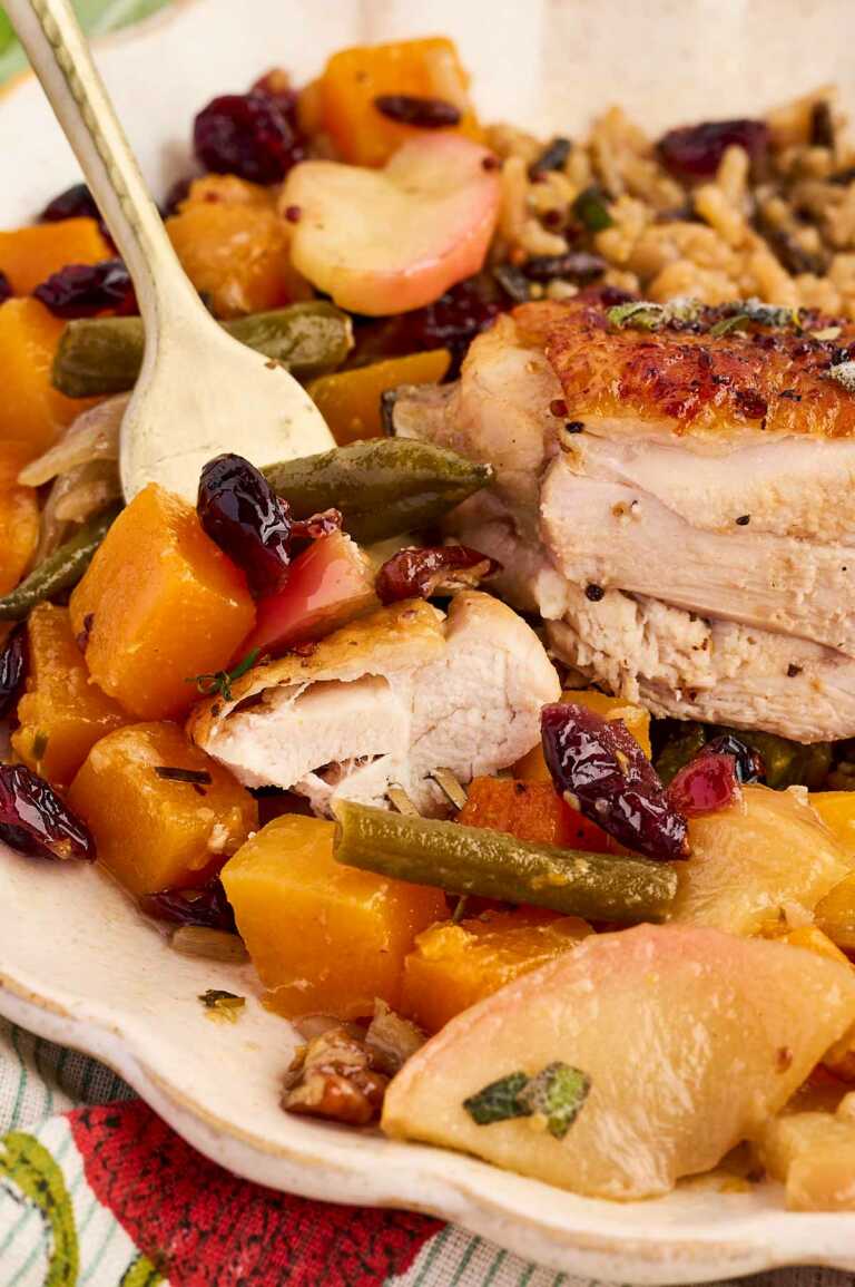 Maple Cider Chicken Skillet Supper Recipe - Savory Nothings