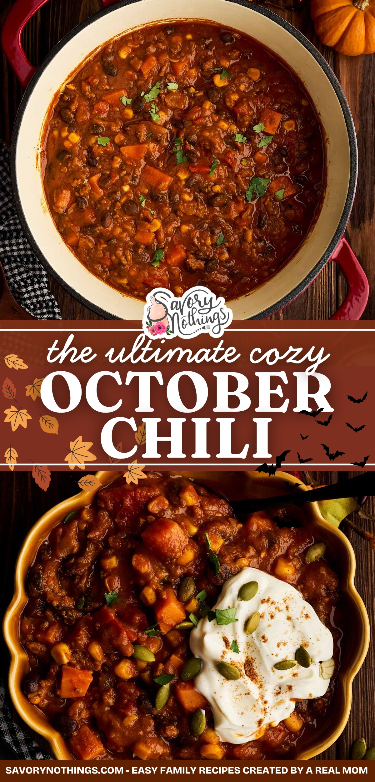 🎃 October Chili (Pumpkin Black Bean Chili Recipe) - Savory Nothings